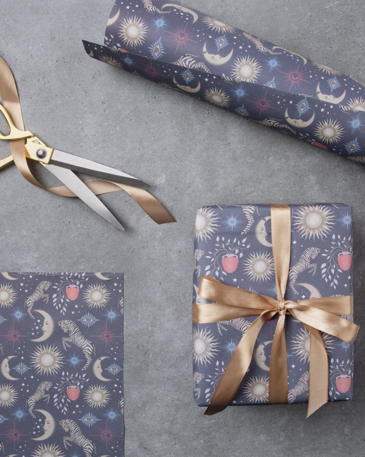 Celestial Zebra Wrapping Paper - Navy – Chelsea Peers