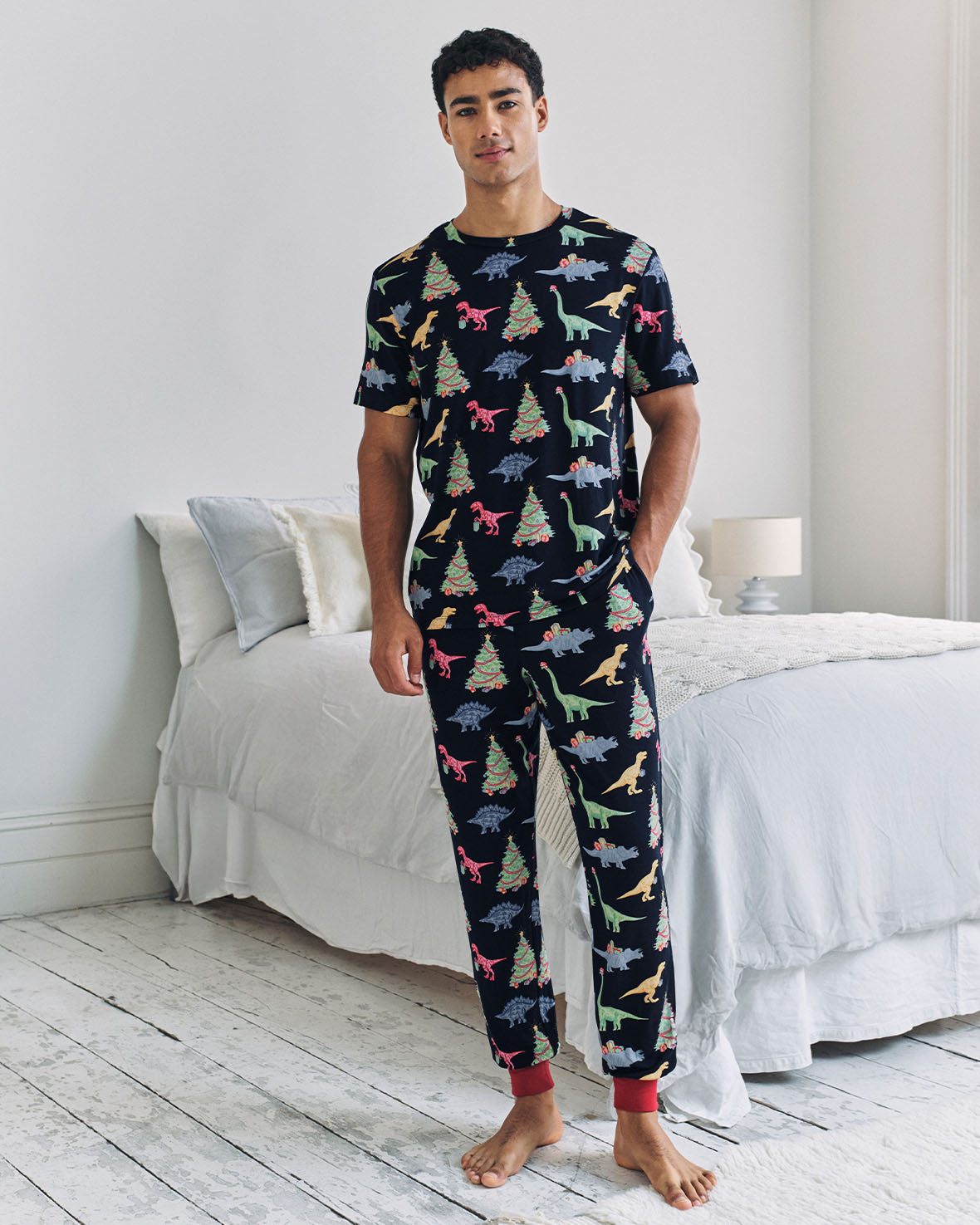 Christmas Dinosaur Print Long Pyjama Set – Chelsea Peers