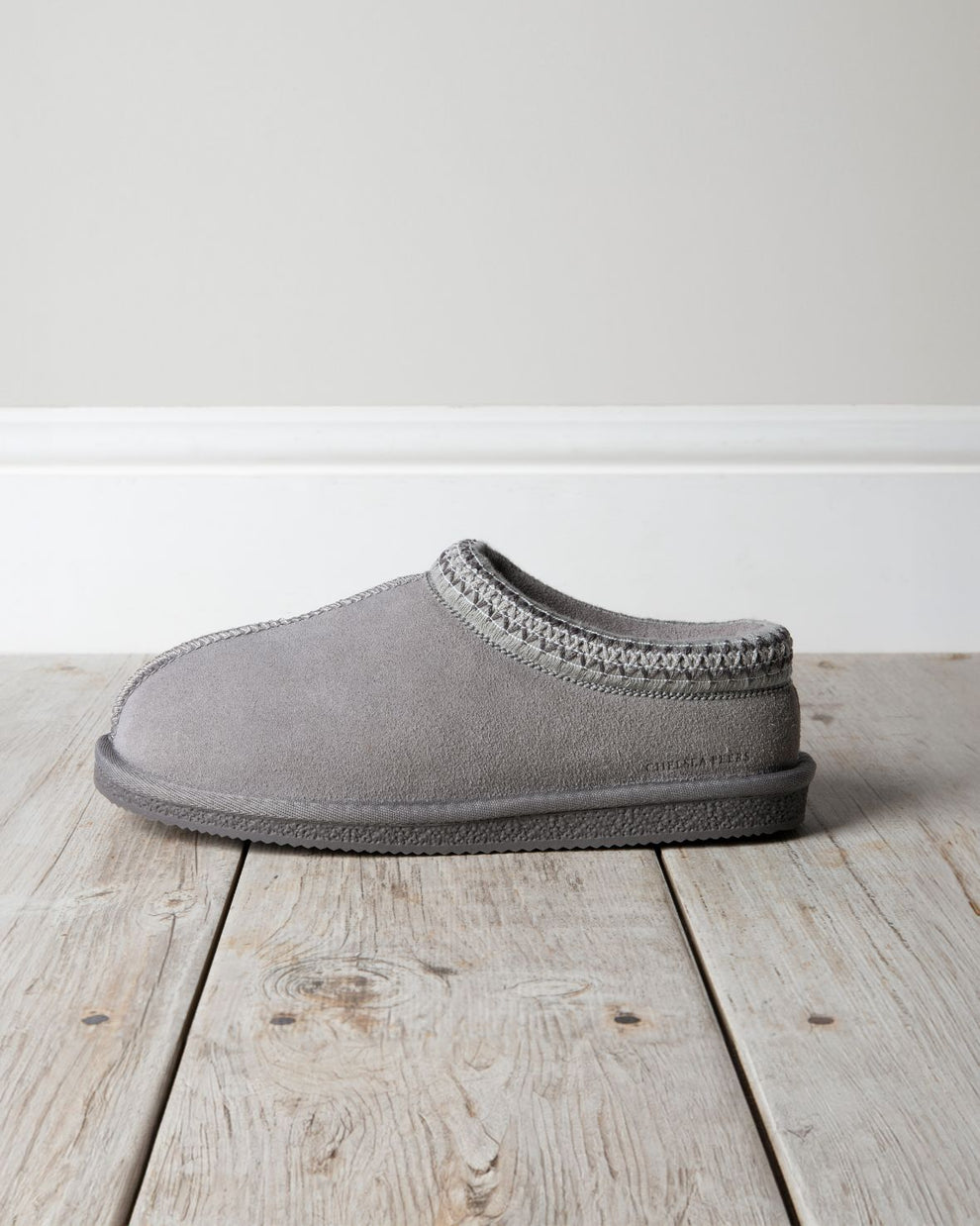 Suede Sheepskin Short Boot Slippers - Grey – Chelsea Peers