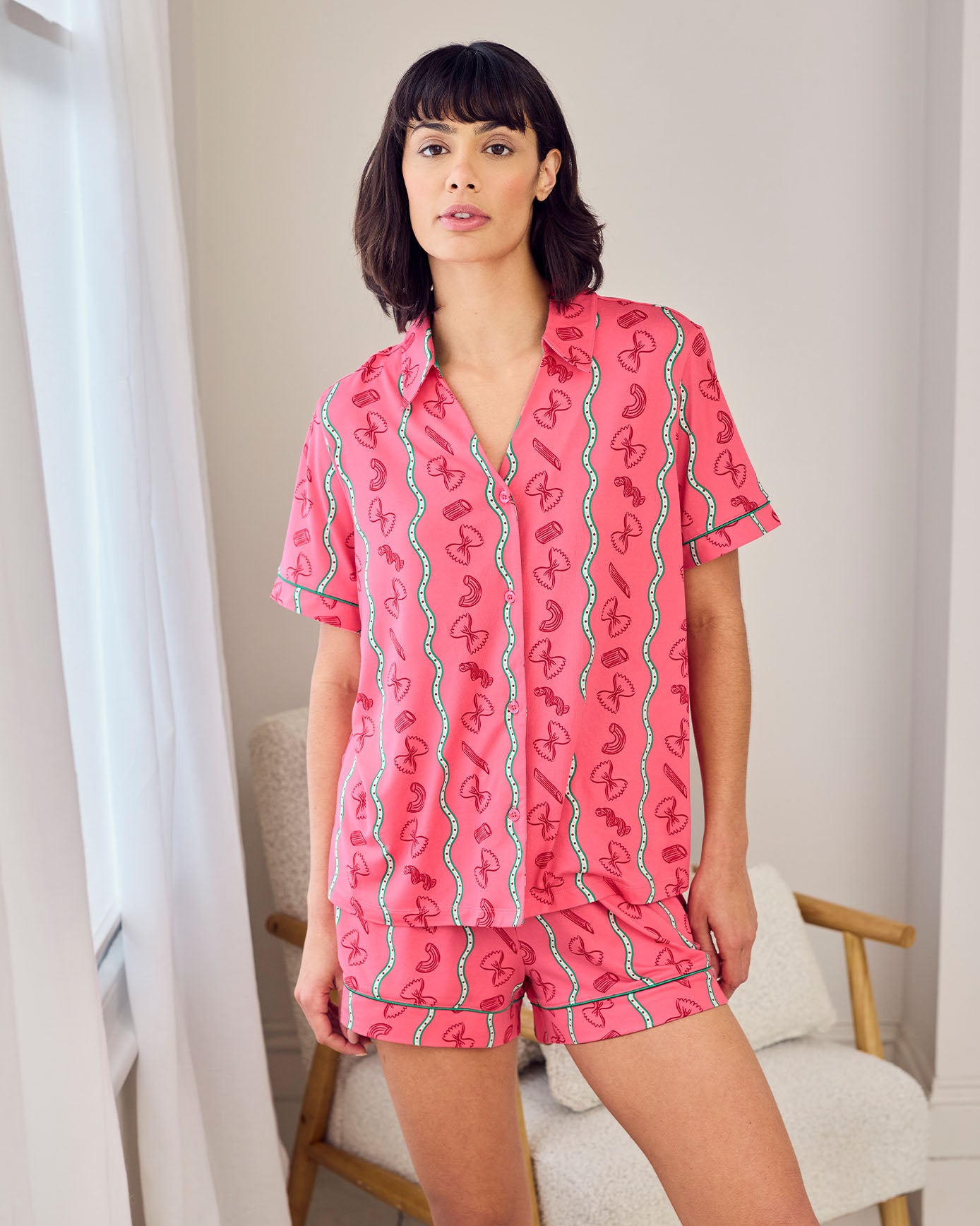 Pasta Stripe Print Short Pyjama Set – Chelsea Peers
