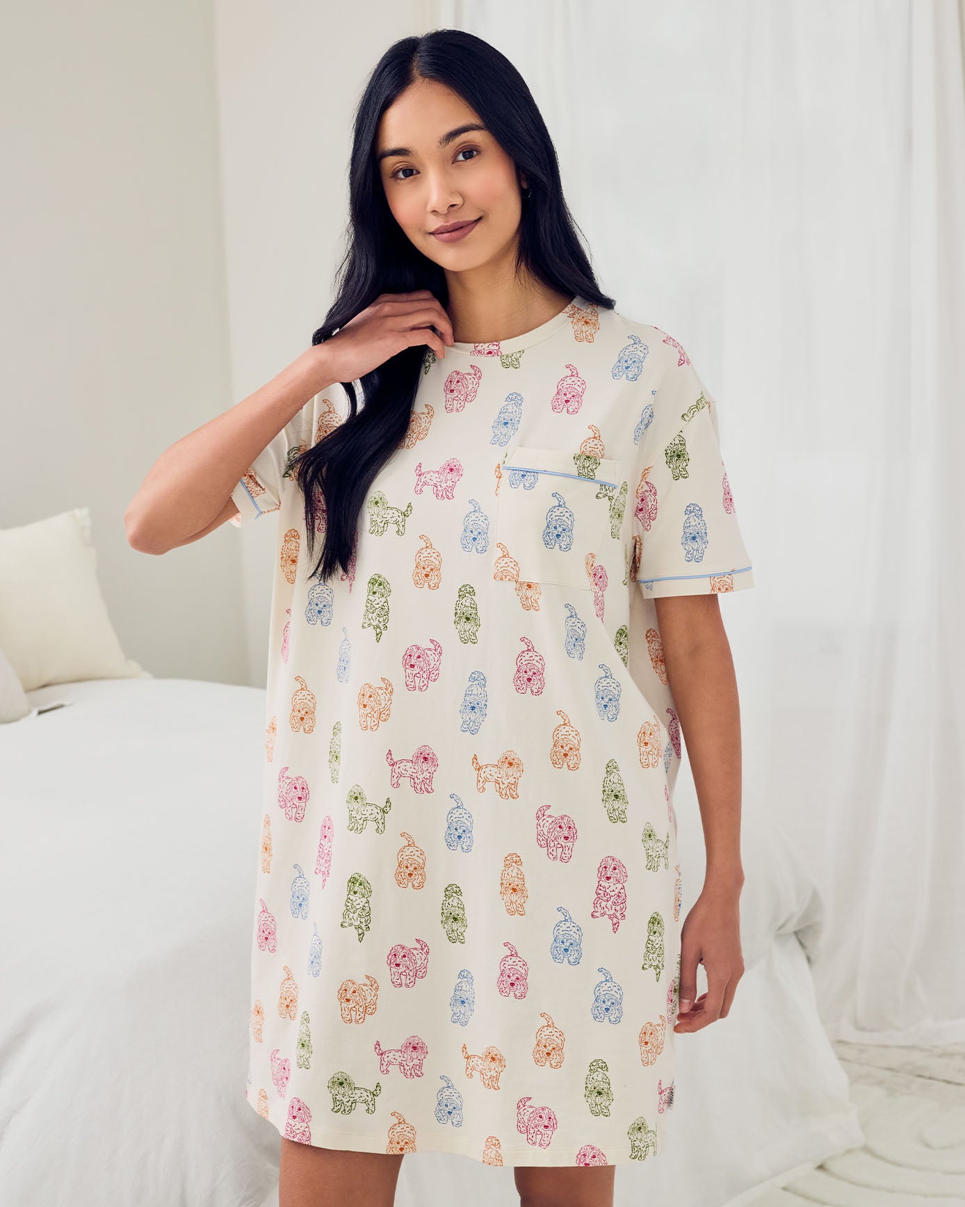 Organic Cotton Rainbow Cockapoo Print Nightshirt – Chelsea Peers